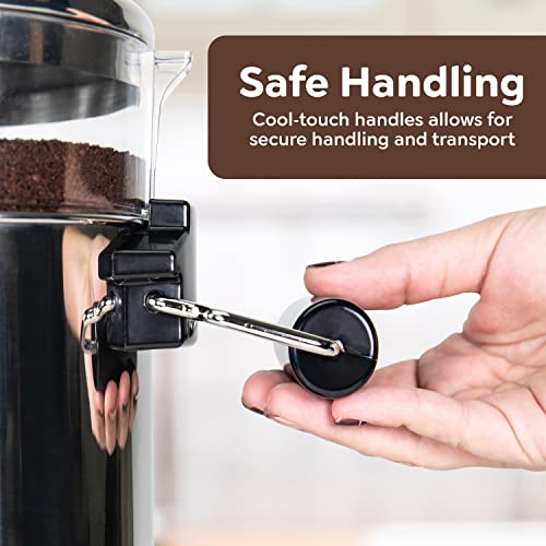 HomeCraft 40 Cup Coffee Urn and Hot Beverage Dispenser with Quick-View Brewing and Dripless Faucet, Stainless Steel
