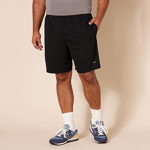 Amazon Essentials Men's Performance Tech Loose-Fit Shorts (Available in Big & Tall), Pack of 2, Black, Large