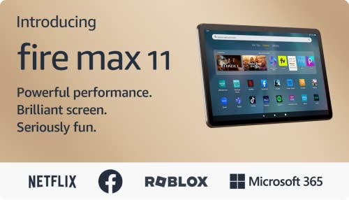 Introducing Amazon Fire Max 11 tablet, our most powerful tablet yet, vivid 11" display, octa-core processor, 4 GB RAM, 14-hour battery life, 64 GB, Gray, without lockscreen ads