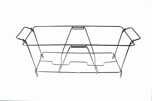 Folding Chafing Food Warmer Wire Rack Chafer Stand Chrome Super Sturdy Foldable Buffet, for use with Disposable Party Accessories