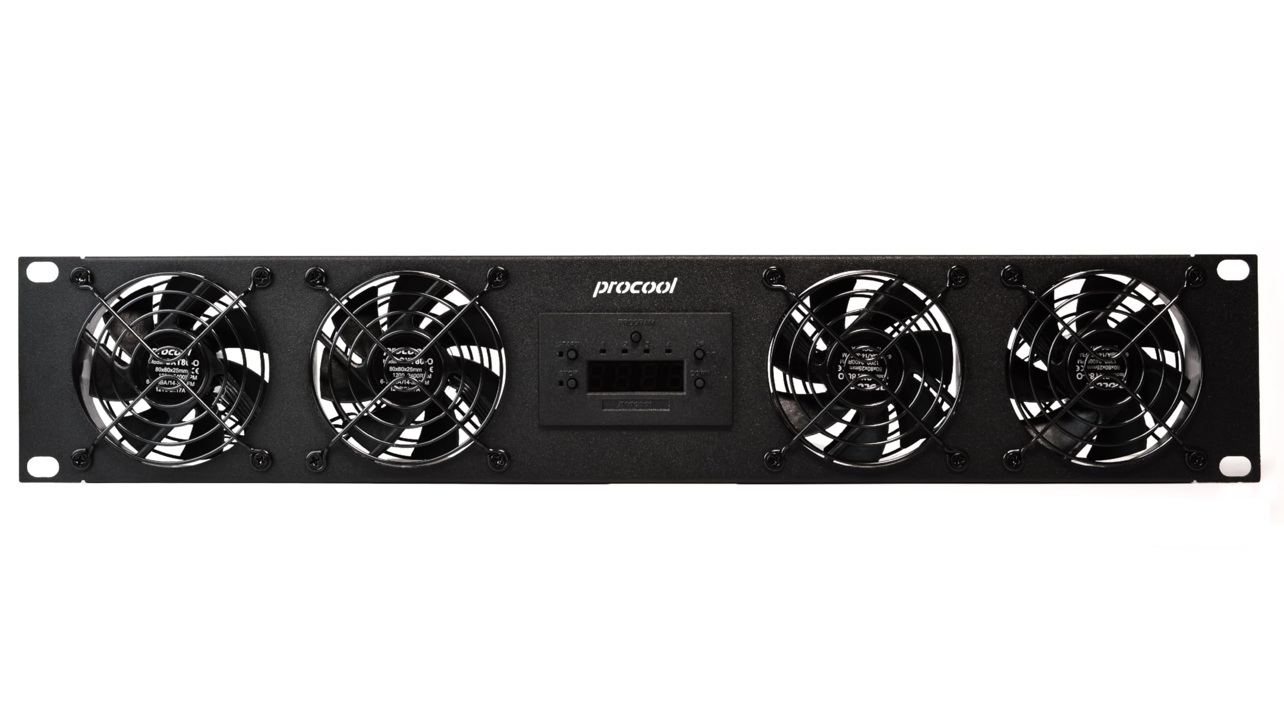 PROCOOL SP480XT-E / 2U Temperature Controlled Silent Rack Fan/Airflow= Exhaust/Home Theater AV Cabinet Cooling Broadcast Server Recording Studio Rack Fan