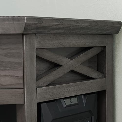 Leick Home Riley Holliday Computer Desk with Dropfront Keyboard Drawer, FURNITURE, Smoke Gray