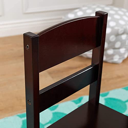 KiddKraft 897828 Wooden Rectangular Table 2 Chair Set for Kids Espresso, Gift for Kids