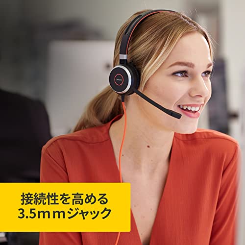 Jabra Evolve 40 Professional Wired Headset, Stereo, MS-Optimized β Telephone Headset for Greater Productivity, Superior Sound for Calls and Music, 3.5mm Jack/USB Connection, All-Day Comfort Design