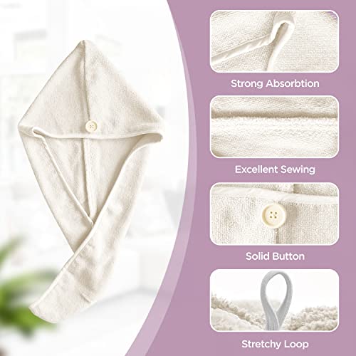 Cotton Head Towel | Pink Headband | Spa Set Towel Wrap and Makeup Headband | Easy Use| Good Water Absorption | Quick-Dry Head Towel Wrap for Women |