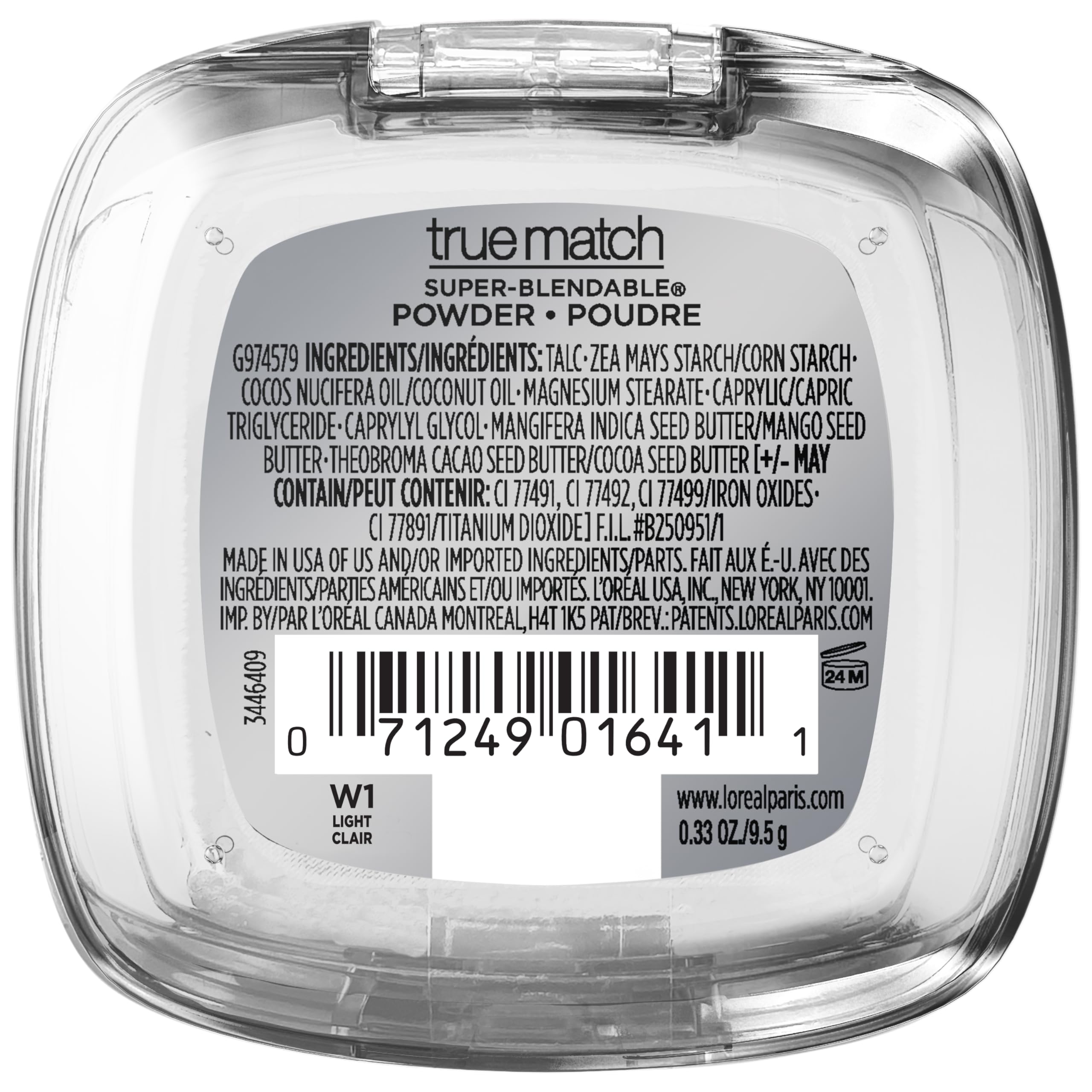 L'Oreal Paris True Match Super Blendable Oil Free Foundation Powder, W1 Light, 0.33 oz, Packaging May Vary
