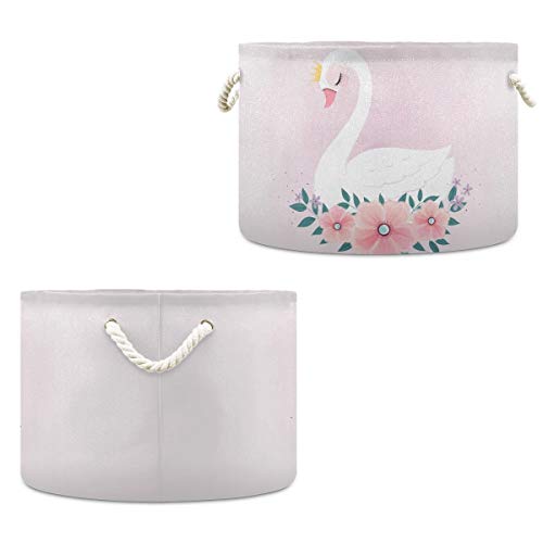 Large Storage Basket for Toys Cute Swan Storage Bin Box Kids Laundry Hamper for Nursery Clothes, Toys, Books, Home Decor