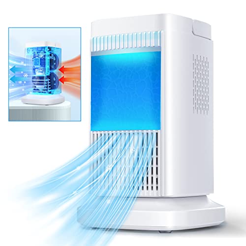 JOYENERGY Portable Air Conditioner Fan, Innovative Semiconductor Refrigeration, Personal Fan with 4 Wind Speeds, Desk Cooling Fan for Home, Travel and Office