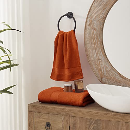 COZYART Orange Bath Towels Set for Bathroom Turkish Cotton Thick Soft Absorbent Durable 650 GSM Towel Set of 6, 2 Large Bath Towels, 2 Hand Towels, 2 Washclothes