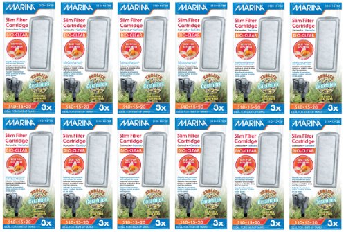 Hagen Marina Slim Filter Zeolite Plus Ceramic Cartridge for Aquarium, 3 count (12 Pack)