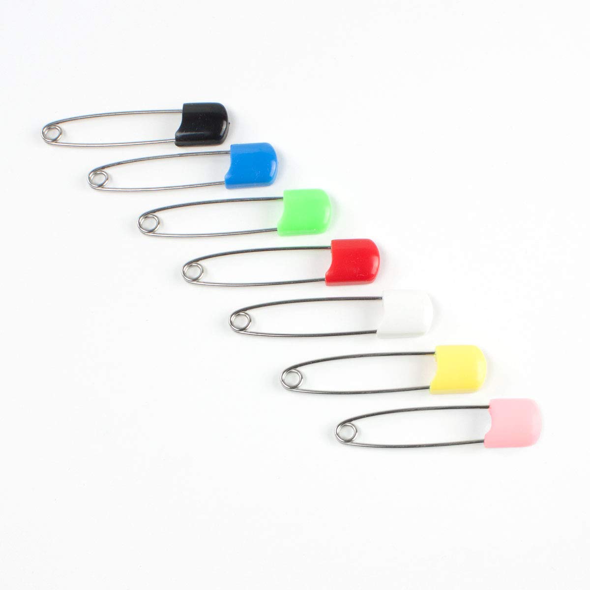 OsoCozy Diaper Pins - {White} - Sturdy, Stainless Steel Diaper Pins with Safe Locking Closures - Use for Special Events, Crafts or Colorful Laundry Pins , 8 Count (Pack of 1)