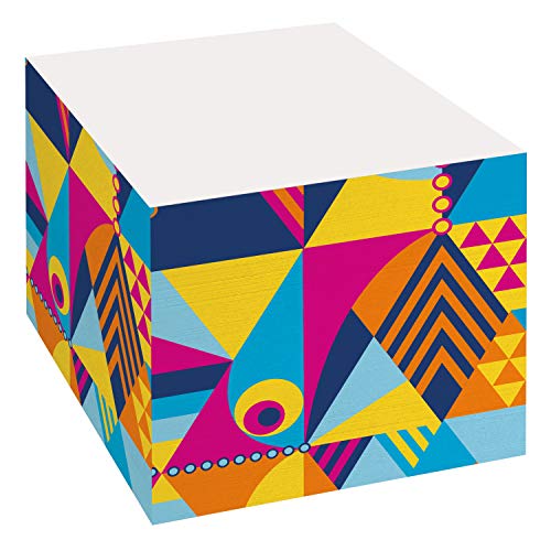 Post-it Notes Cube, 2.6 in x 2.6 in, Optimistic Brights Pattern, 620 Sheets/Cube (2027-OBRT)
