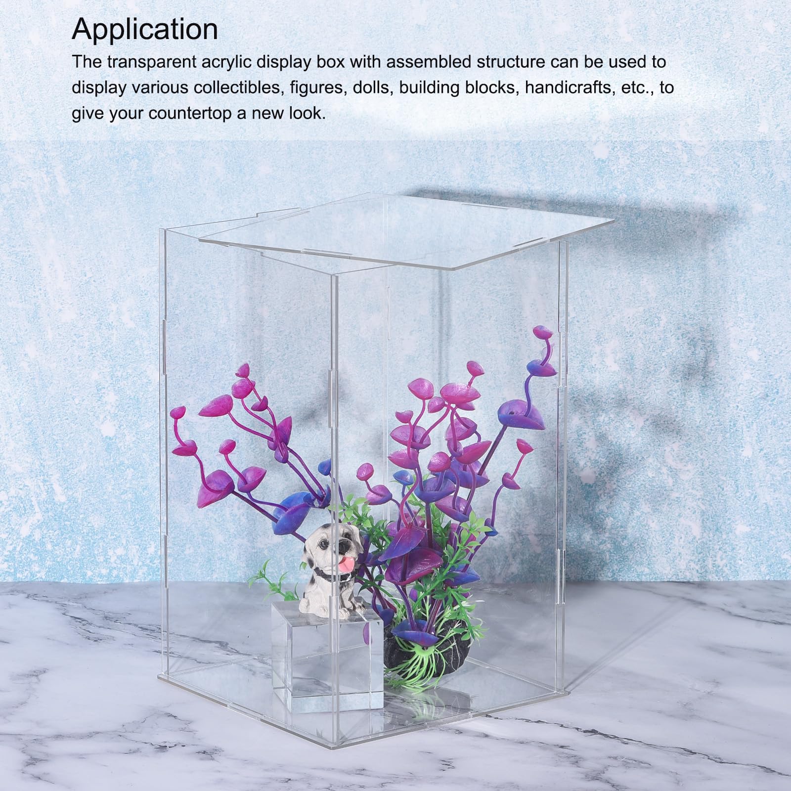 MECCANIXITY Clear Display Case, Acrylic Box Assemble Dustproof Box Showcase, 7.9x7.9x11.8inch for Collectibles, Crafts