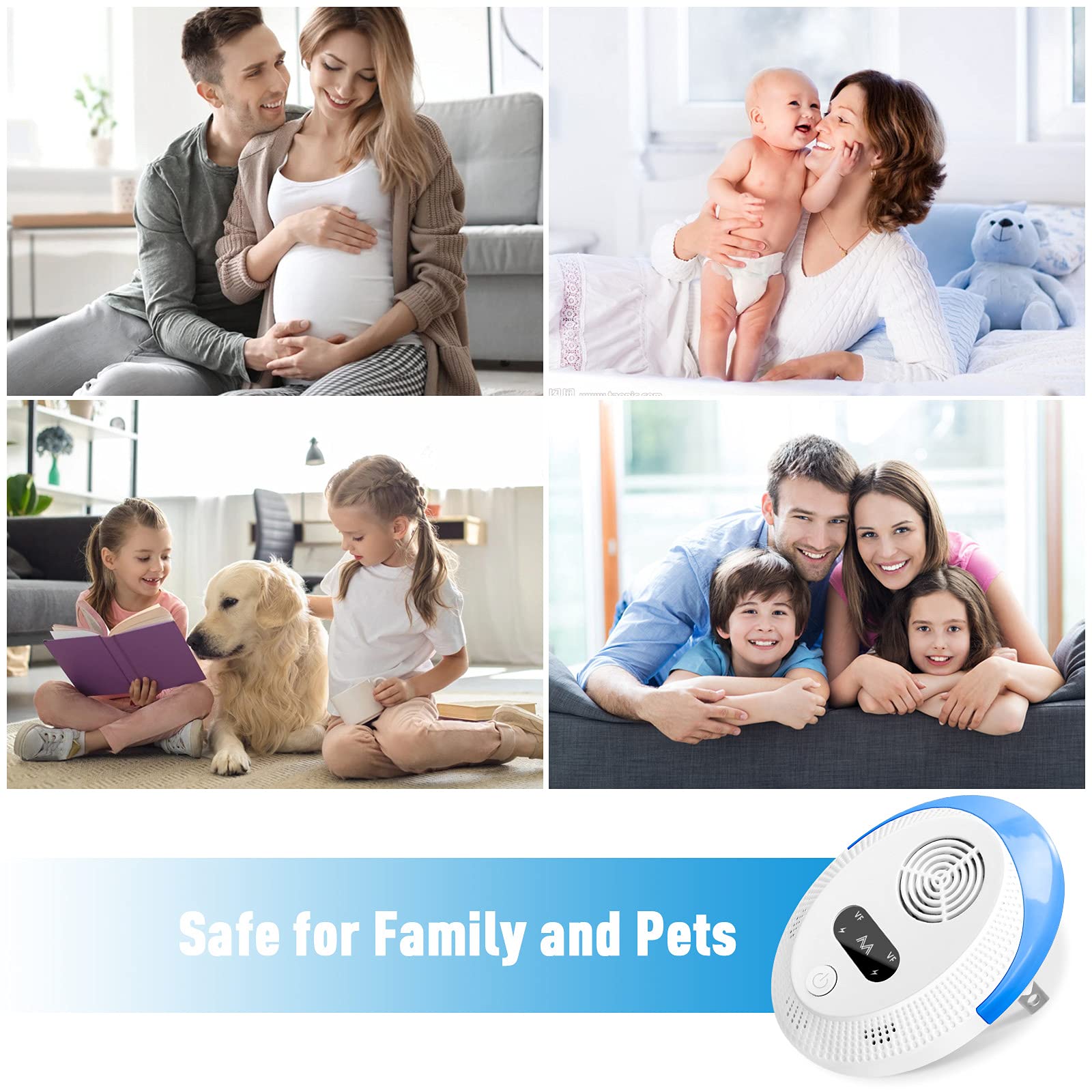 Bectine Ultrasonic Pest Repeller 6 Packs, Indoor Pest Control, Ultrasonic Pest Repellent, Indoor Pest Control for Home, Kitchen, Office, Warehouse, Hotel