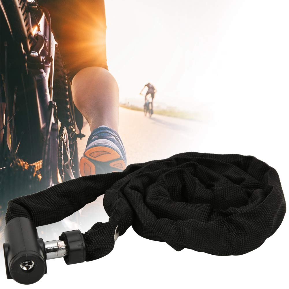 Beaswhca Manganese Steel Anti-Theft Mountain Bike Key Chain Lock Portable Extended Security Scooter Electric Scooter 1.2m