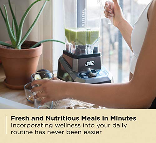 JAWZ High Performance Blender, 64 Oz Professional Grade Countertop Blender, Food Processor, Juicer, Smoothie or Nut Butter Maker, Variable 10 Speed Easy Control Dial, Stainless Steel Blades, Silver