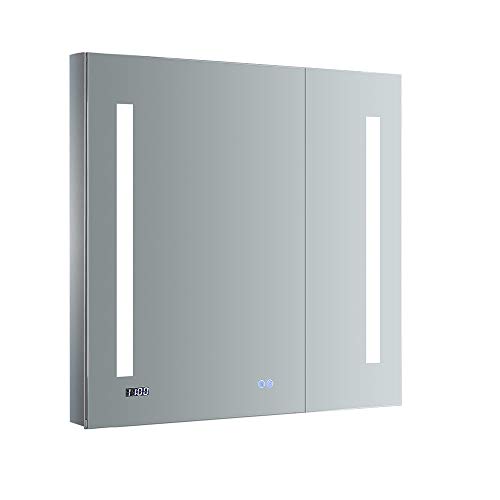 Fresca Tiempo 30" Wide x 30" Tall Bathroom Medicine Cabinet w/LED Lighting & Defogger