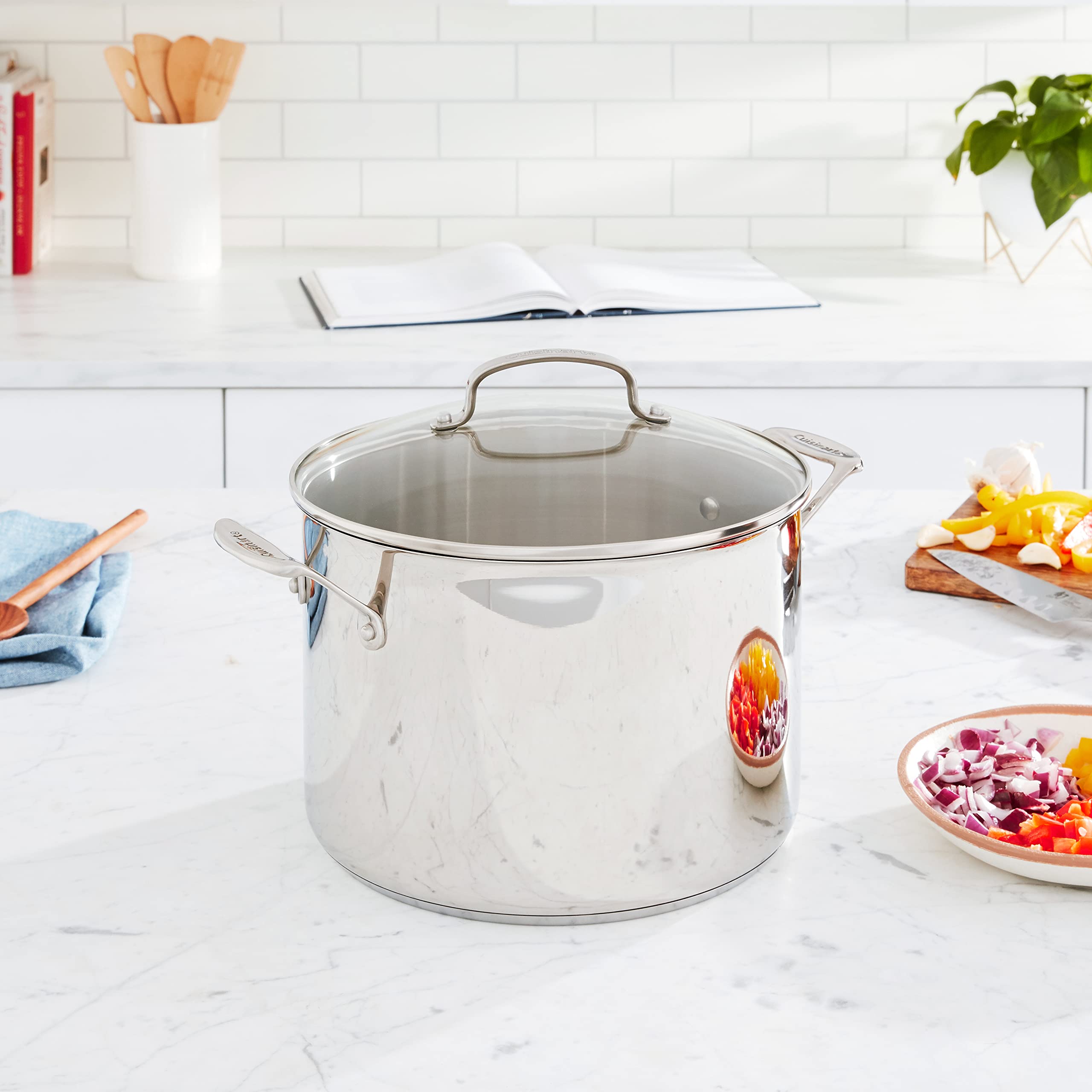 Cuisinart 76610-26G Chef's Classic 10-Quart Stockpot with Glass Cover,Brushed Stainless
