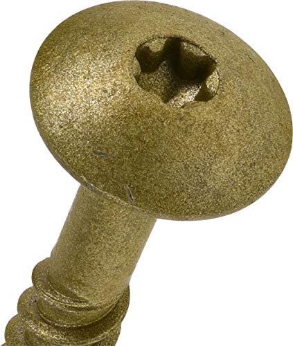 Power Pro 47866 Lag Screws, 1/4" x 1-1/2", Star Drive Construction Lag Screws, Rust Resistant, Ceramic Coated Bronze, 1lb Box, 75 pcs