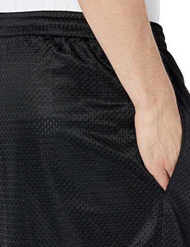 Amazon Essentials Men's Loose-Fit Mesh Basketball Short, Pack of 2, Black, Medium
