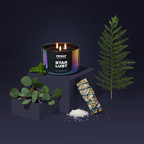 Friday Collective Star Lust Candle, Fresh & Clean Scented, Made with Essential Oils, 3 Wicks, 13.5 oz
