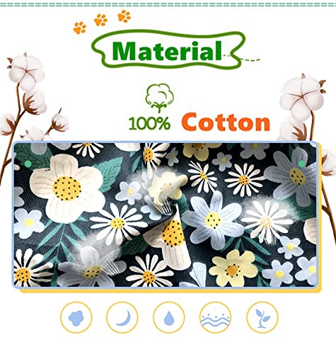 Hairless Cat Clothes - Breathable Summer Cotton Sundress with Sunflower Print Suspender Skirt Elegant Romantic Girly Vest Soft Princess Dress for Sphynx, Cornish Rex, Devon Rex, Peterbald (XS)