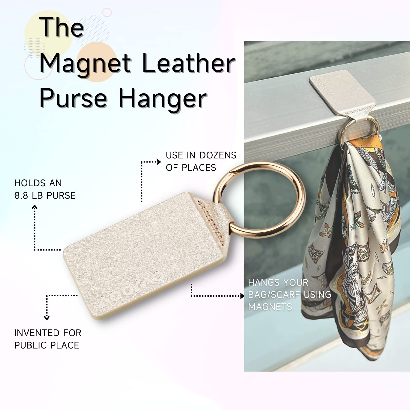 AOOMO Magnetic Handbag Holder Magnet Keychain Magnetic Purse Hanger Table Hook for Bag Womens Stylish Bag Accessory Heavy Duty
