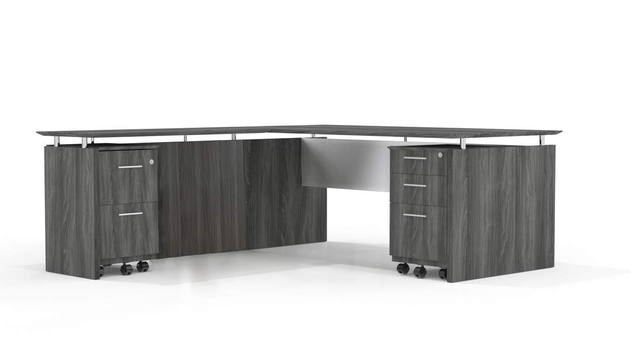 Safco Products Mayline MNRTLGS Medina 48-1/2"W Non-Handed Return for use with Desks, Sold Separately, Gray Steel Laminate