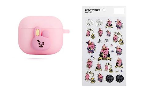 Jungkook-Cooky Official Merchandise Set [Gen 3]-One Cooky Character Jelly Case Cover Compatible with Airpod 3 +One Cooky Sticker+Photocards Included_Butter Permission to Dance Jungkook Seven