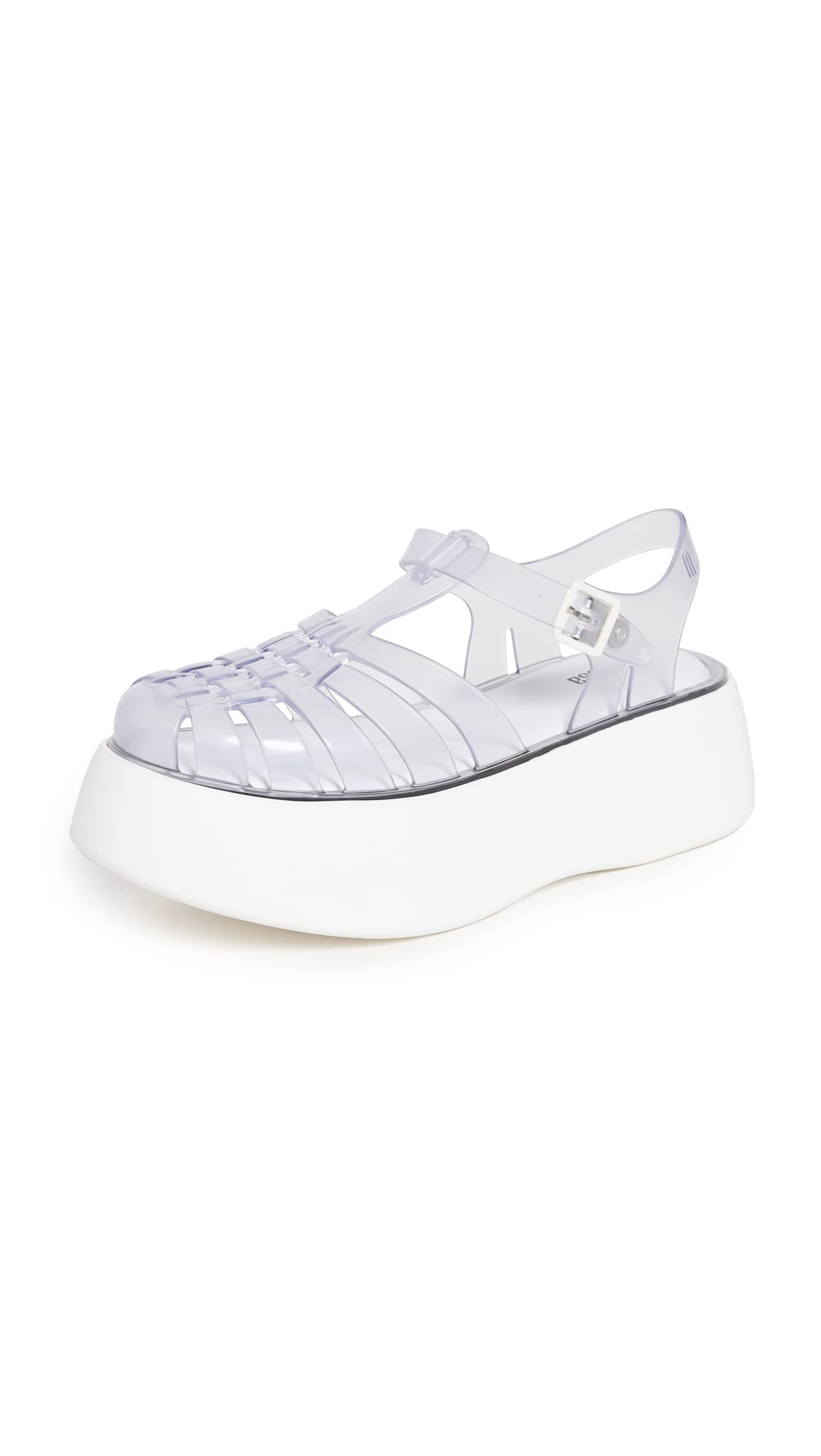 Melissa Women's Possession Plato Sandals, Clear/White, 10 Medium US