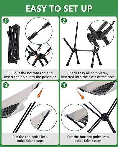 logard Lightweight Portable Camping Chair,Folding Outdoor Chair High Load Capacity,Sturdy Folding Chair for Hiking,Beach,Fishing,Festival, Hiking, Backpacking