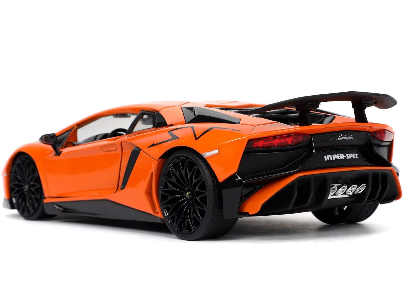 Lamborghini Aventador SV Orange Metallic Hyper-Spec Series 1/24 Diecast Model Car by Jada"""