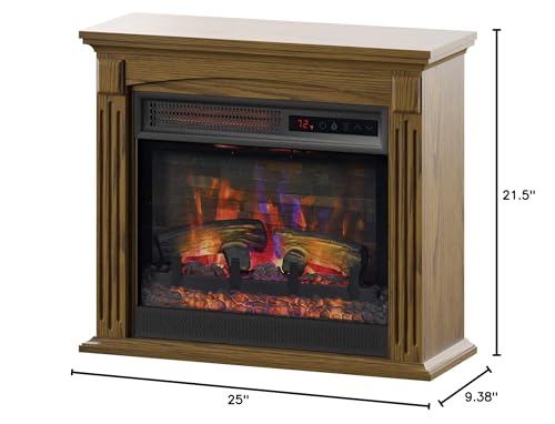 duraflameĀ® Wall Mantel with Infrared Quartz Electric Fireplace and Crackling Sound