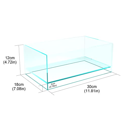 Fzone 1.7 Gal Nano Rimless Aquarium Low Iron Fish Tank NovaClear Ultra-White Translucent Glass Verso Series Nano Shallow Pond Levitating Floating Air Aquarium(A30-W18)