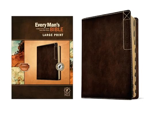 Every Manās Bible NLT, Large Print, Deluxe Explorer Edition (LeatherLike, Rustic Brown, Indexed)