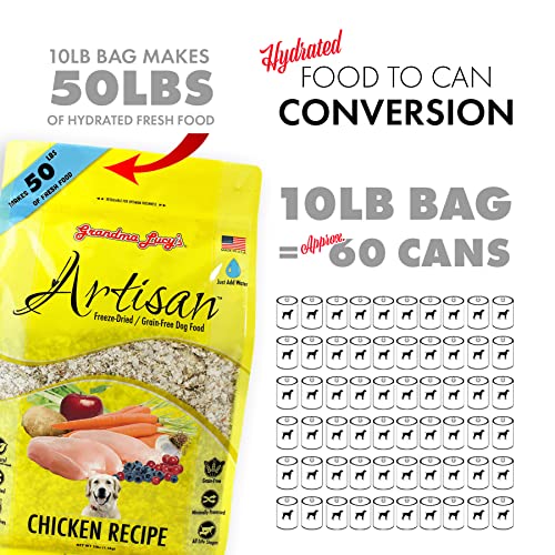 Grandma Lucy's Artisan Dog Food, Grain Free and Freeze-Dried - Artisan Chicken, 3Lb Bag