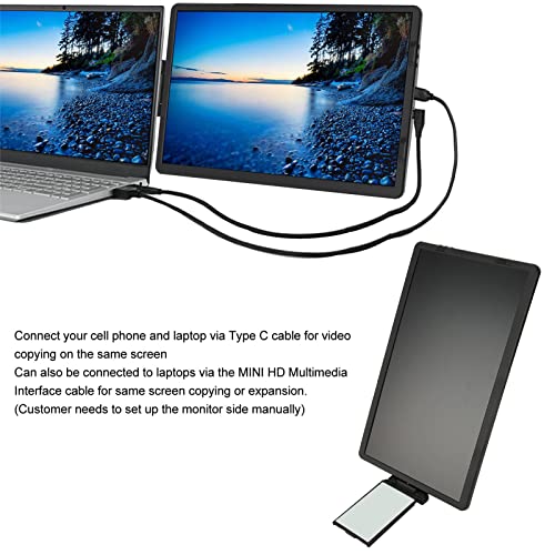 Bewinner 14.1inch Laptop Screen Extender, Portable Monitor for Laptop, 14” Full HD IPS Display,HD Multimedia Interface USB C Plug and Play, for Chrome for Windows