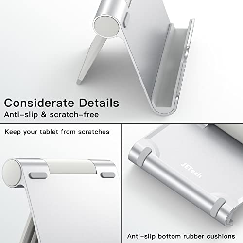 JETech Tablet Stand, Adjustable Portable Desktop Holder, Foldable Dock for iPad/iPad Pro/Air/Mini, Galaxy Tab A8/A7 Lite/A7/S8/S7, Kindle, Tab/Phones(4-13"), Silver