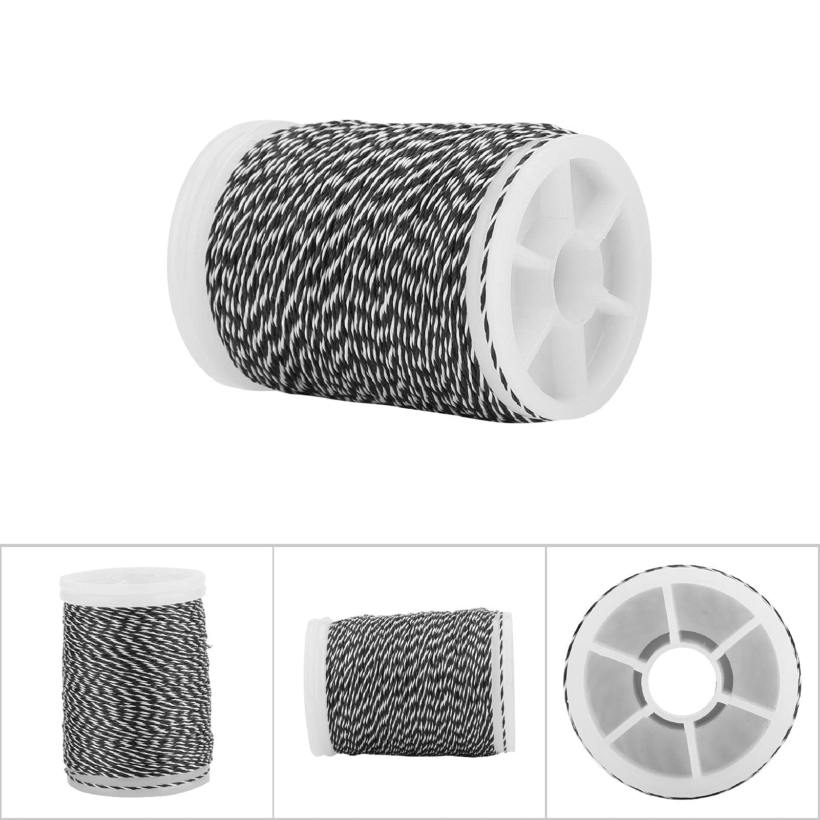 Aoutecen Nylon Serving, Bow String Serving Thread String Serving 34 Lb Breaking Strength Easy to Use 3 Colors for Bowstring Archery Supplies(Black White)
