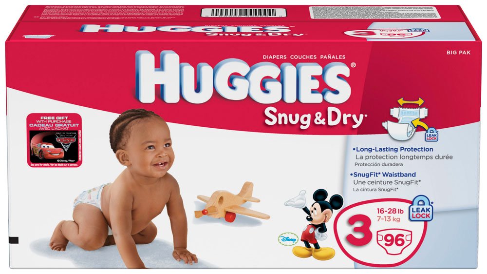 Huggies Snug & Dry Diapers, Size 3, 96 Count