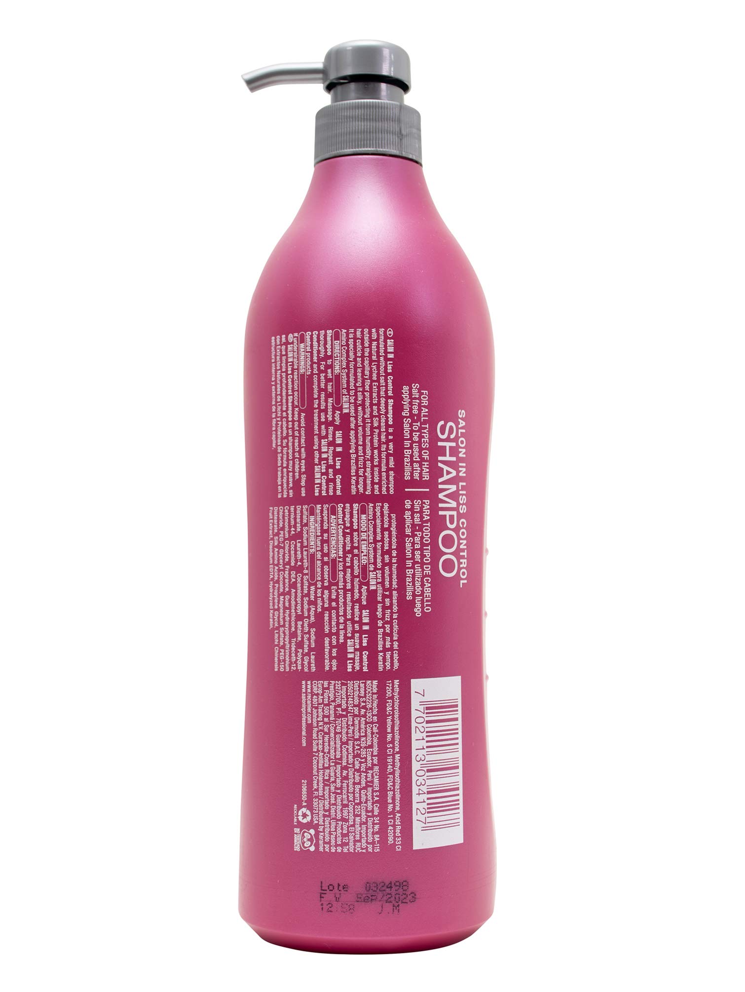Recamier Professional Salon In +Pro Liss Control Hair Shampoo x 33.8oz