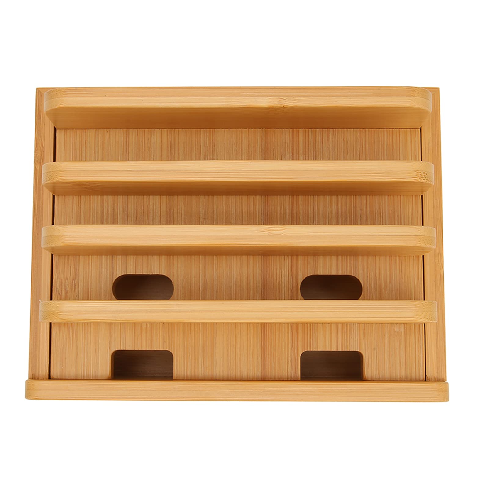 Bamboo Charging Dock Stand, Bamboo Charging Station Multiple Slots for Office