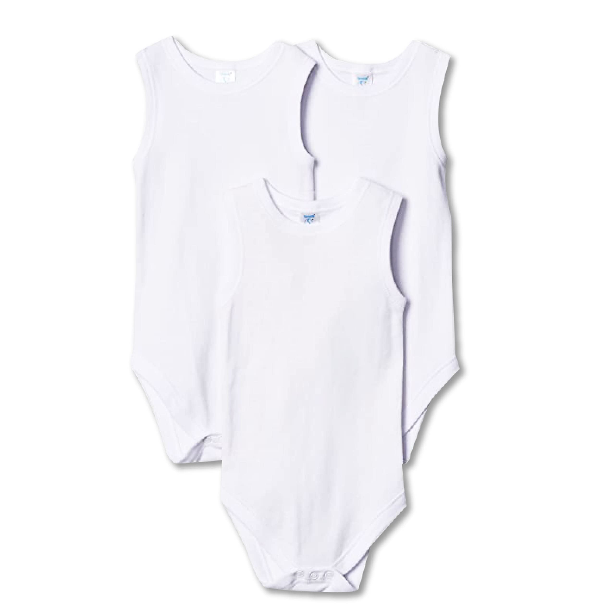 Spasilk Unisex-Baby Newborn Sleeveless Lap Shoulder Bodysuits, 3 pack, 9 - 24 Months - White Bodysuits