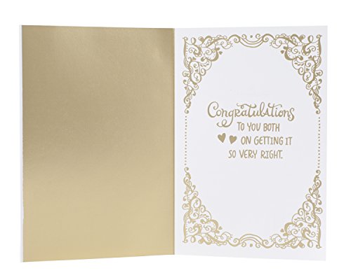 Hallmark Mahogany Wedding Card (Gold Heart), Gold Lettering (0299RZD2062)