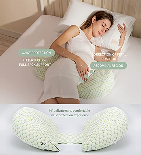 Oternal Pregnancy Pillow for Pregnant Women, Soft Pregnancy Body Pillow,Support for Back, Hips, Legs, Maternity Pillow with Detachable and Adjustable Pillow Cover