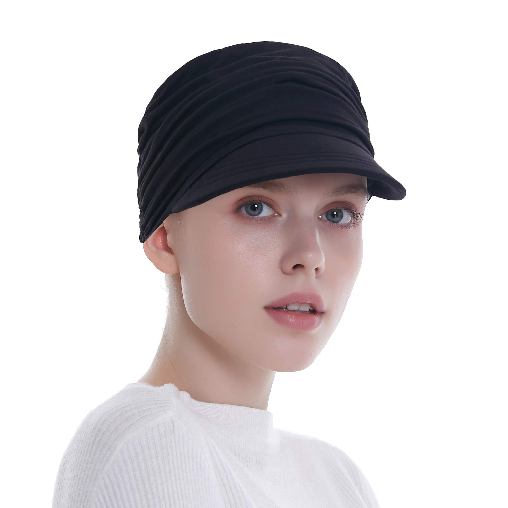 Bamboo Fashion Hat for Woman Daily Use with Brim Visor, Hats for Cancer Chemo Patients (Grey Light)