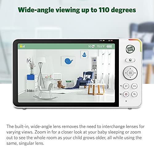 LeapFrog LF920HD Color Night Vision Video Monitor, 7" HD Display, 360 Pan Tilt, Night Light, Temp & Humidity Sensor, Up to 15Hrs Video Time, Range Up to 1000ft, Secure Transmission