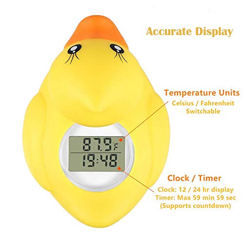 Baby Thermometer, The Infant Baby Bath Floating Safety BPA Free Temperature Thermometer (Duck) (1 Pack, Small)