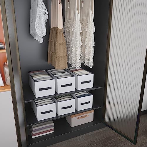 DonYeco 3 Pack Wardrobe Clothes Organizer, 8 Grids Closet Organizer for Jeans, Dimension 15-3/4" x 9-1/2"x 8" (Compartment width: 2")