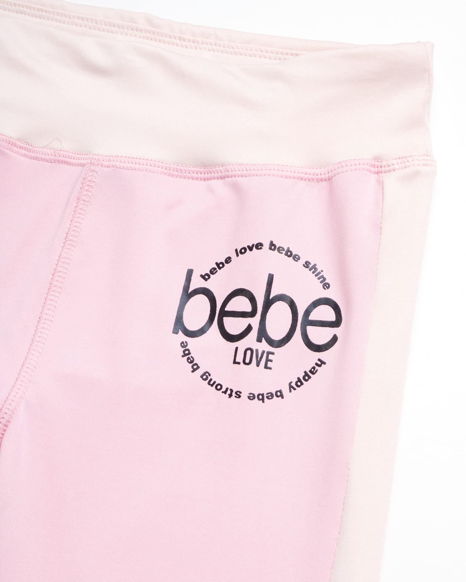 bebe Girls' Workout Set - 3 Piece Performance Fleece Sweatshirt, Leggings, and Sports Training Bralette Set (7-12), Size 10-12, Orchid